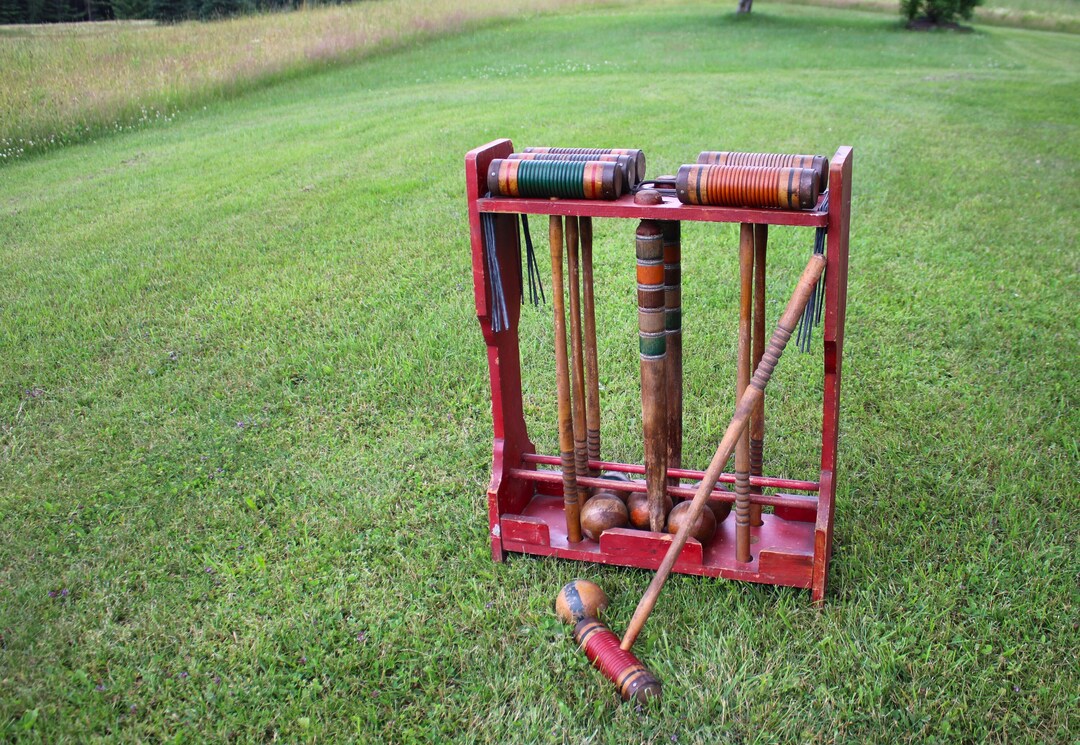 Vintage Lawn Croquet Set Complete 6 Player in Original Red Rack - Etsy