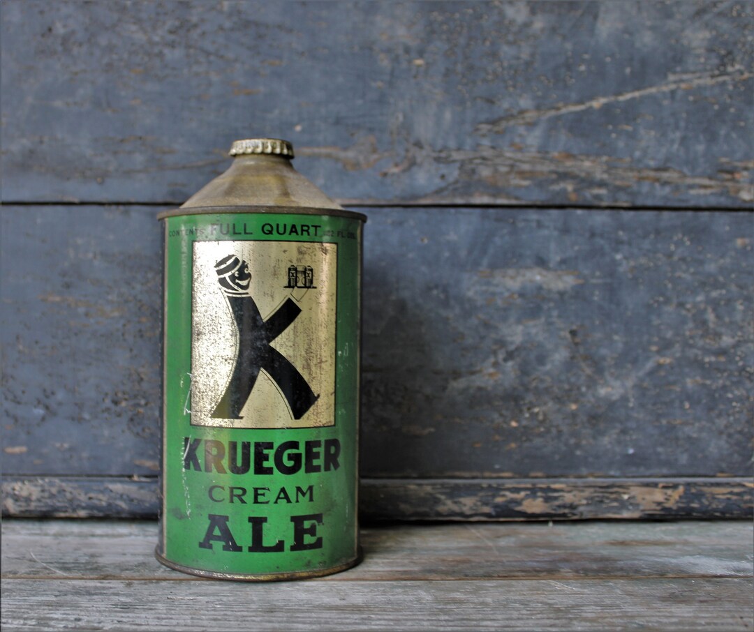 Antique Krueger Cone Top Quart Beer Cream Ale Krueger Brewing - Etsy
