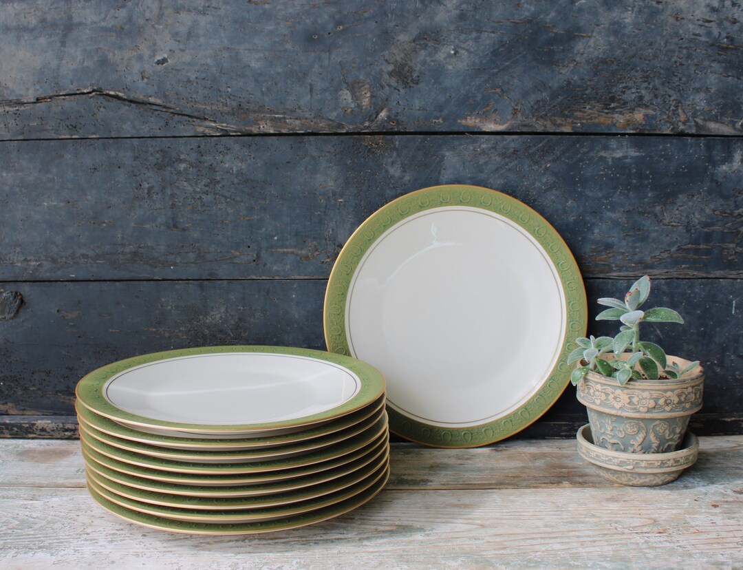 10 Vintage Franciscan Antique Green Dinner Plates - Etsy
