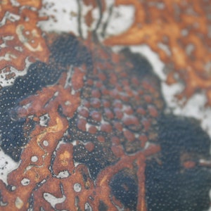 Vintage Original Mid Century Modern Abstract Embossed Relief Etching ...