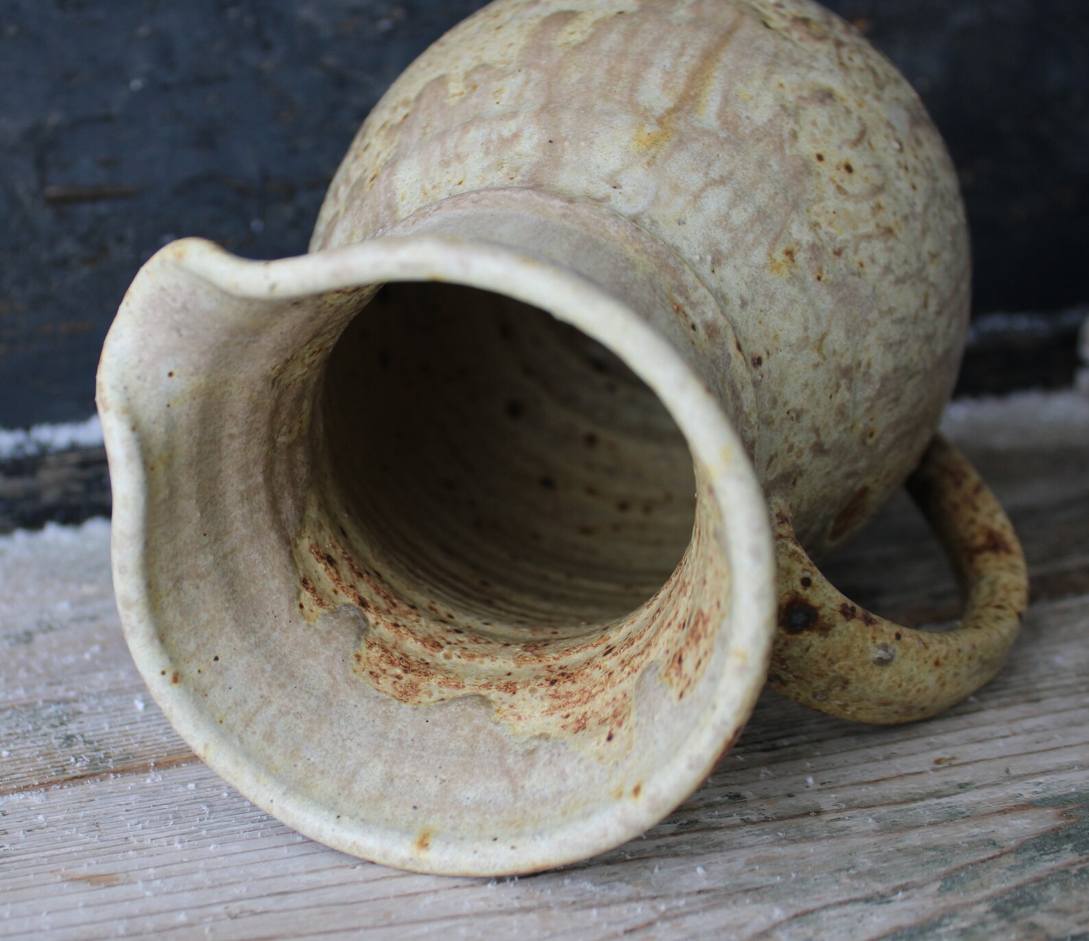 Large Vintage Hand Thrown Studio Pottery Pitcher - Etsy