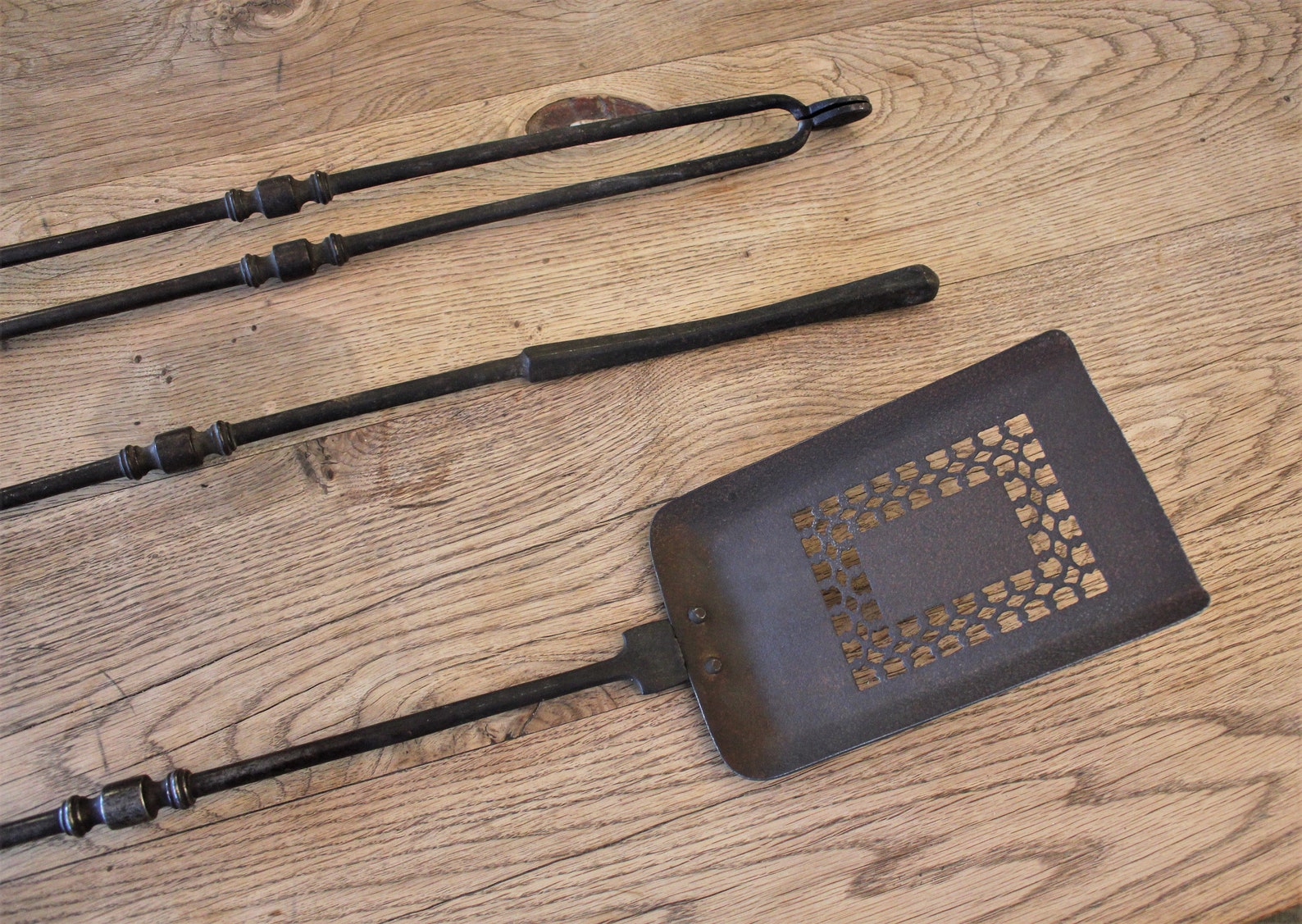 Antique Hand Forged Iron Fireplace Hearth Tools Shovel Poker - Etsy