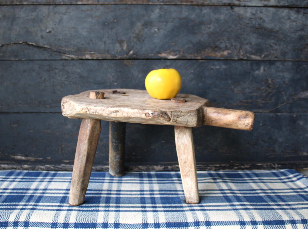 Antique 19th C. Rustic Primitive Cricket Milk Foot Stool - Etsy