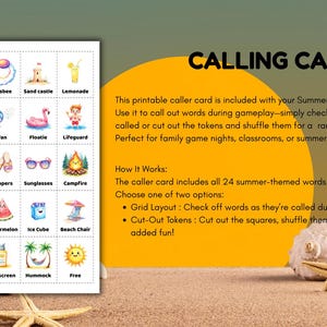 Printable Summer-themed Bingo Game | Fun Activity for Kids & Families ...