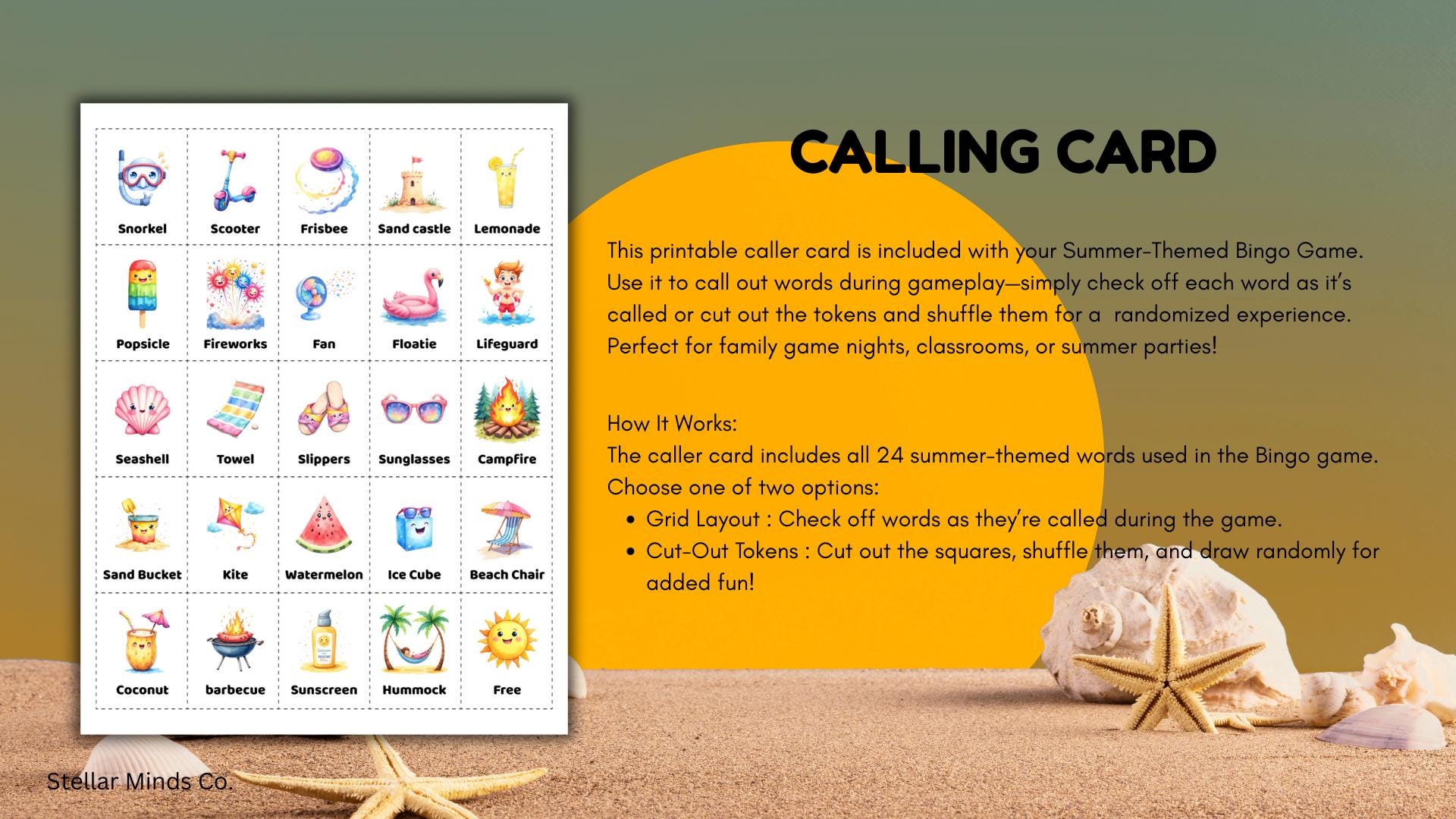 Printable Summer-themed Bingo Game | Fun Activity for Kids & Families ...