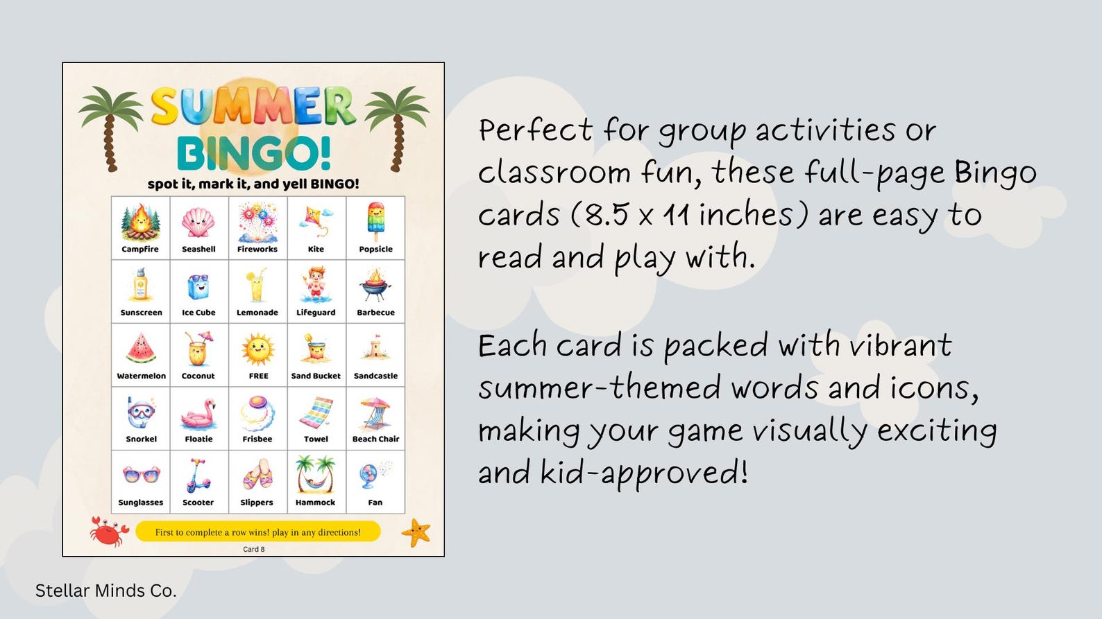 Printable Summer-themed Bingo Game | Fun Activity for Kids & Families ...