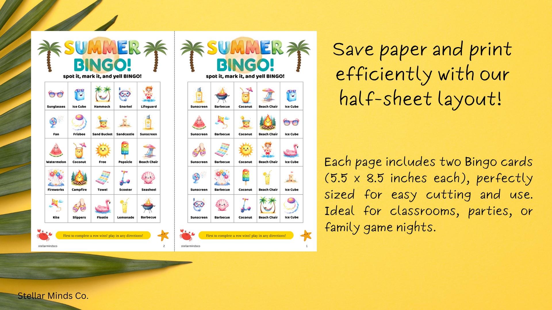 Printable Summer-themed Bingo Game | Fun Activity for Kids & Families ...
