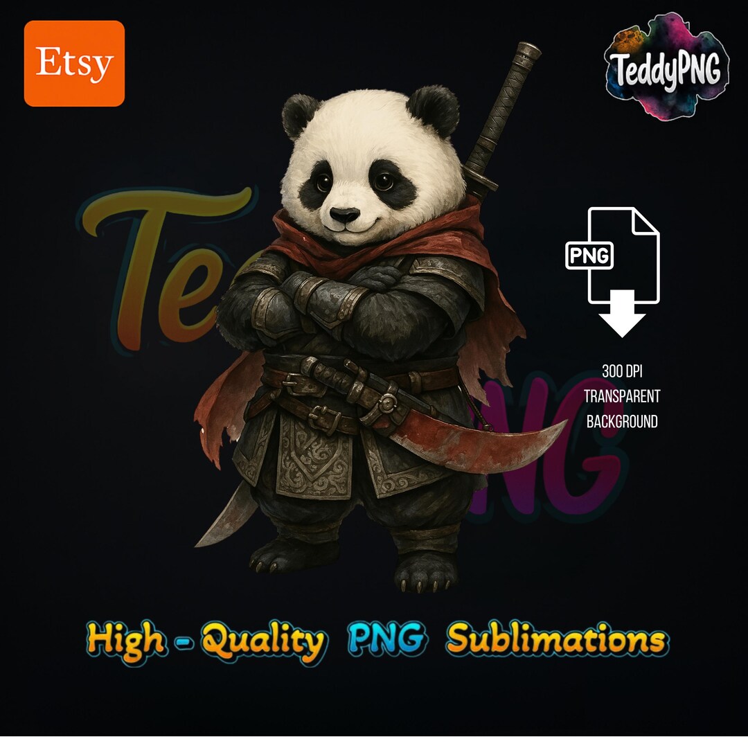 Panda Samurai PNG, Randa Samurai Clipart, Panda Digital Download ...