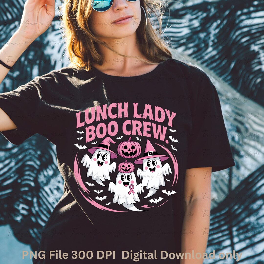 Lunch Lady Boo Crew Geist PNG, Halloween Shirt Design (digitaler ...