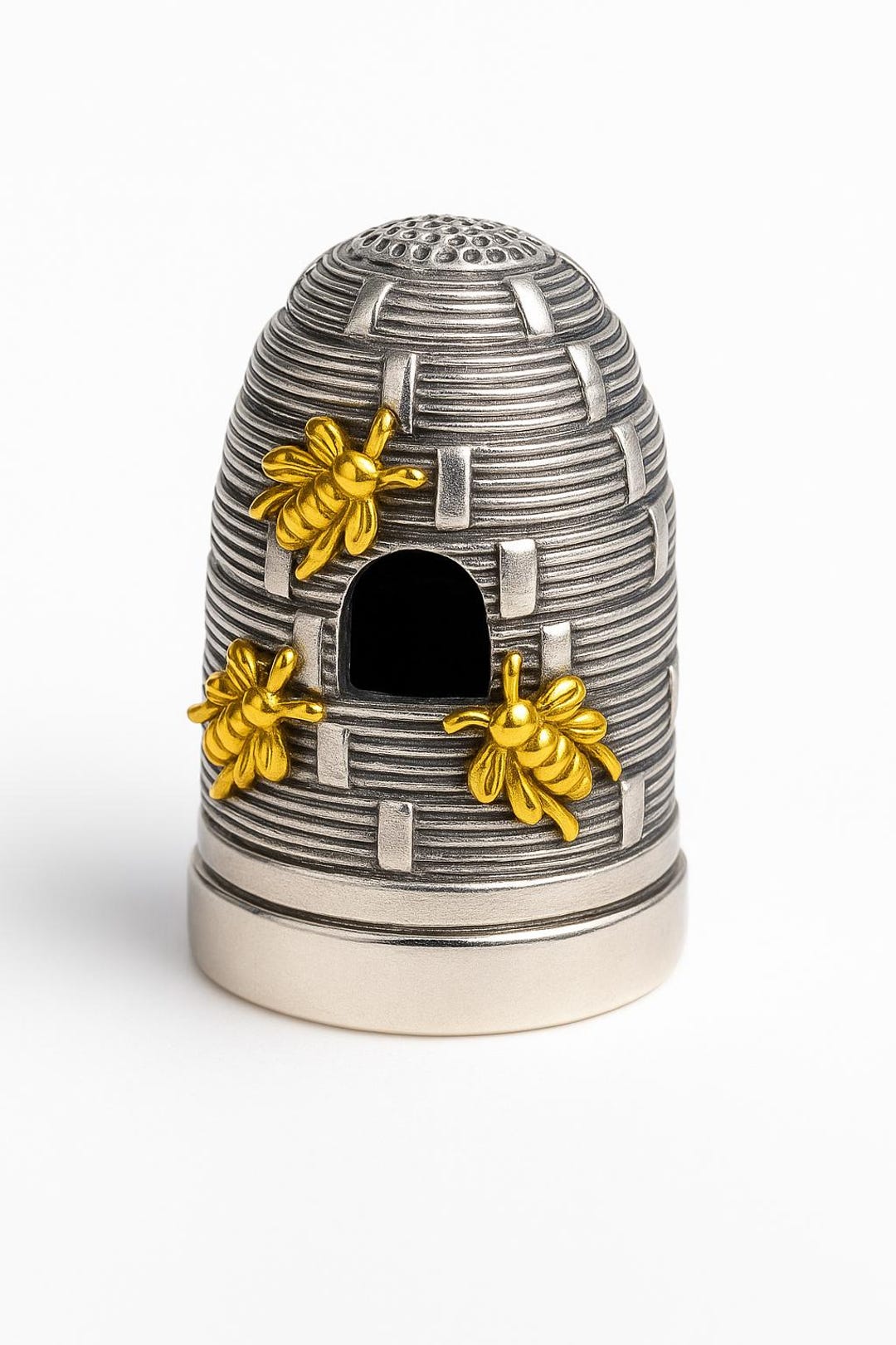 Antique Inspired Beehive Thimble With Gold Plated Bees - Thimble ...