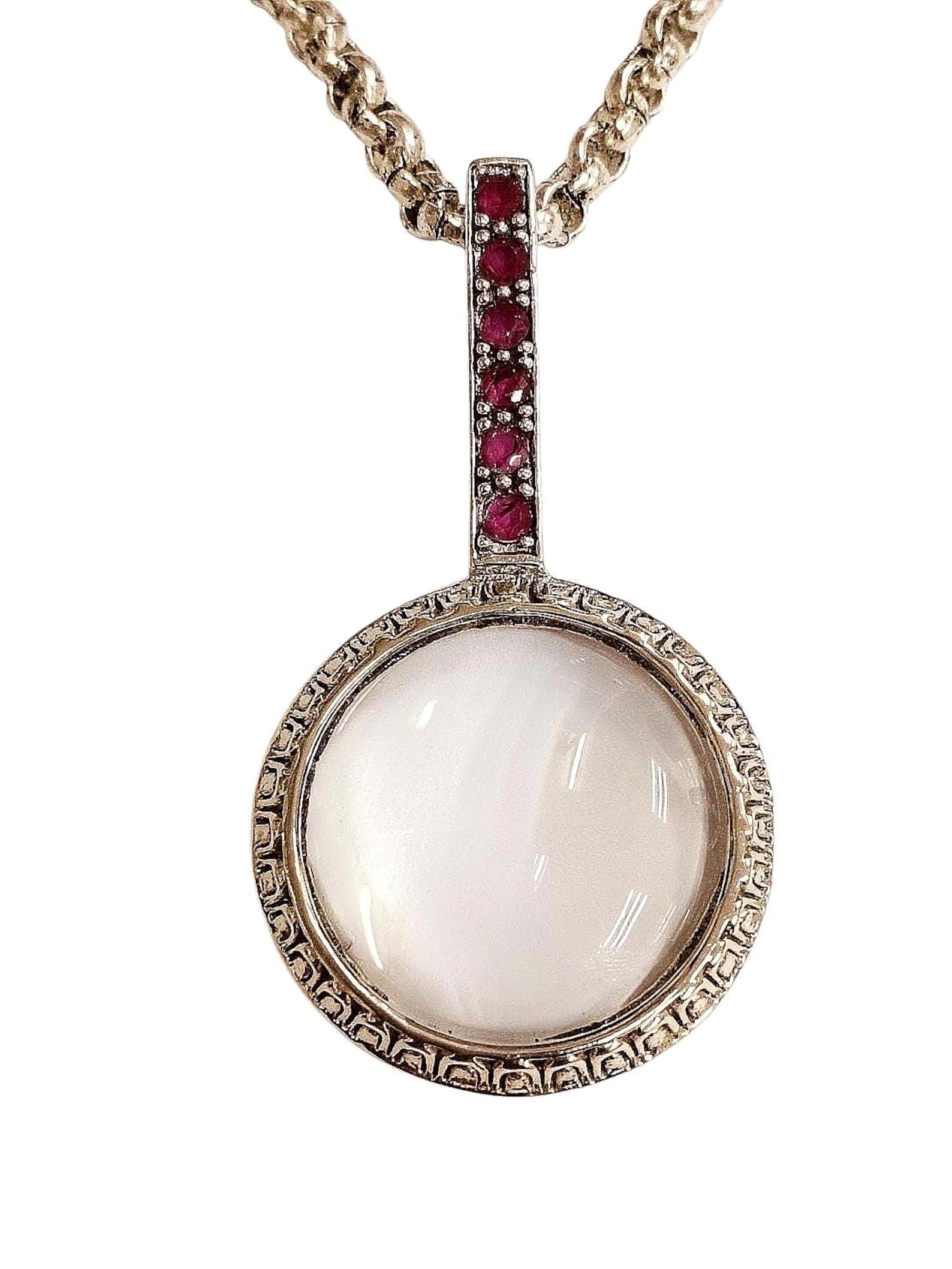 Antique Inspired Collectable Emerald Magnifying Glass Pendant 925 ...