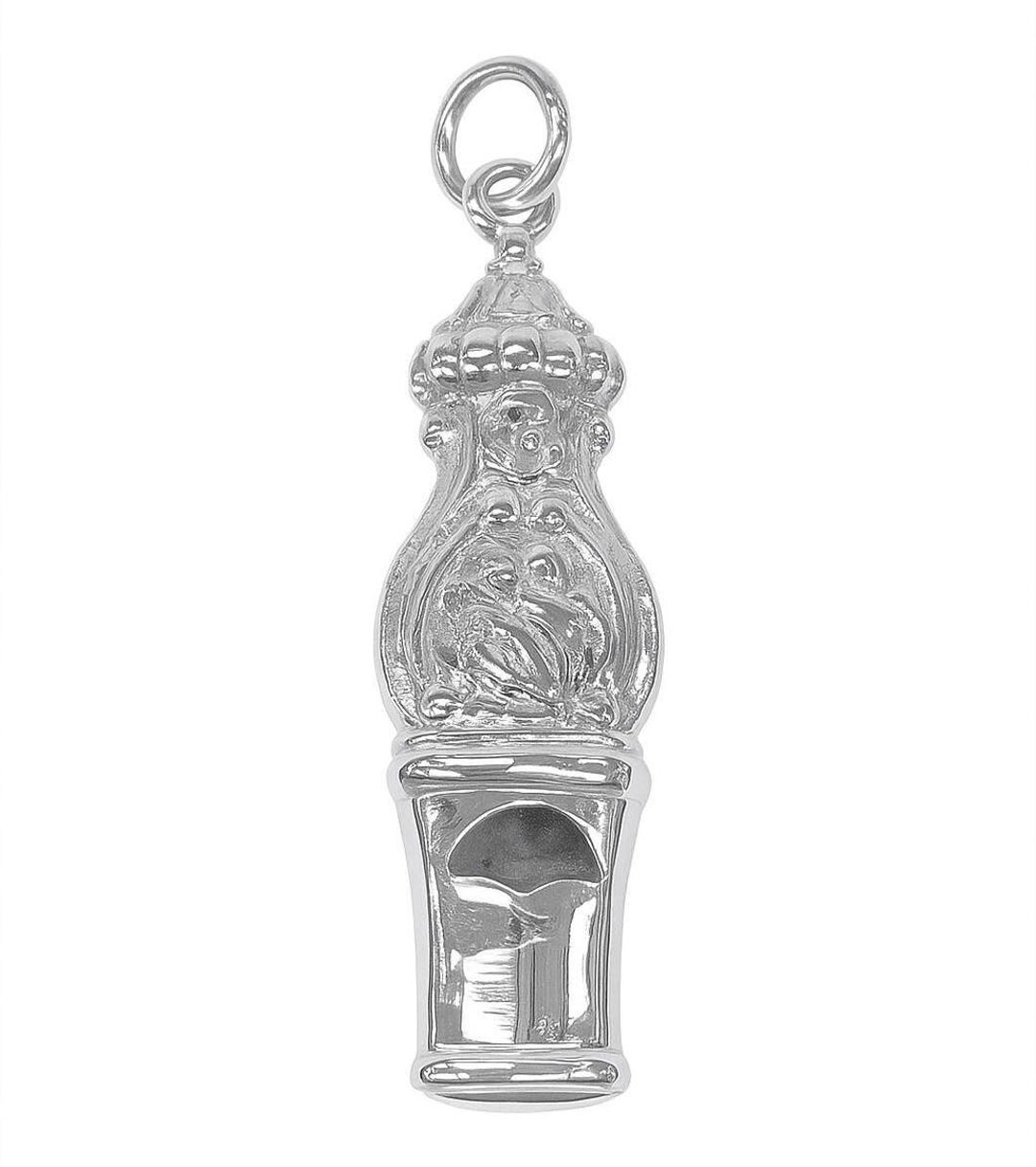 925 Sterling Silver Ornate Whistle Pendant Necklace Vintage Style ...