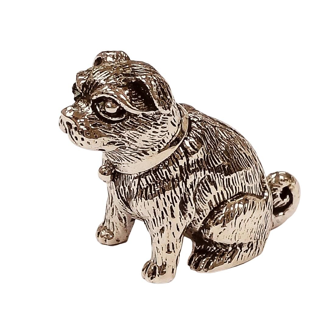 Antique Inspired Collectable Sitting Dog Figurine 925 Sterling Silver ...