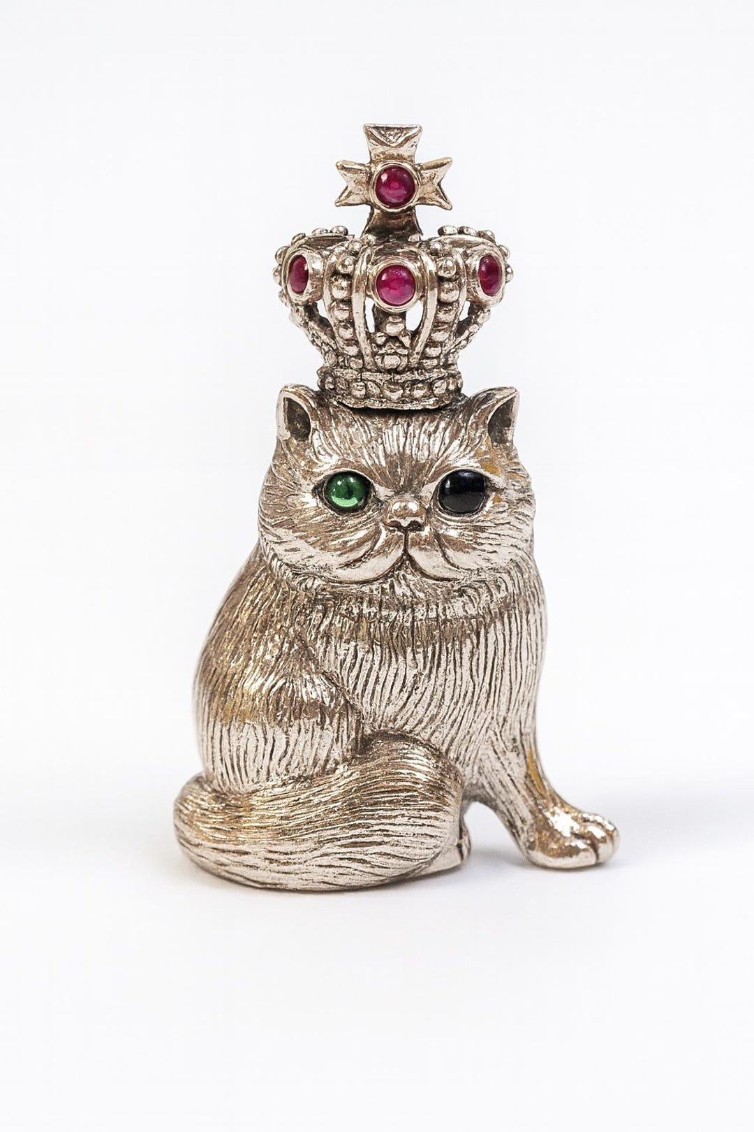 Antique Style Emerald and Ruby Royal Cat Pendant 925 Sterling Silver - Etsy