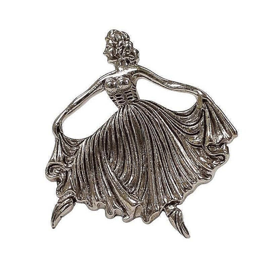 Antique Style Dancing Lady Brooch 925 Sterling Silver - Etsy