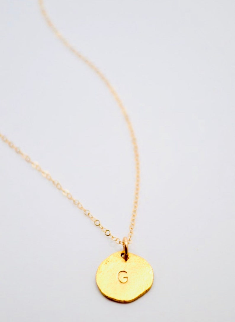 Gold Monogram Initial Necklace Gold Initial Necklace Small - Etsy