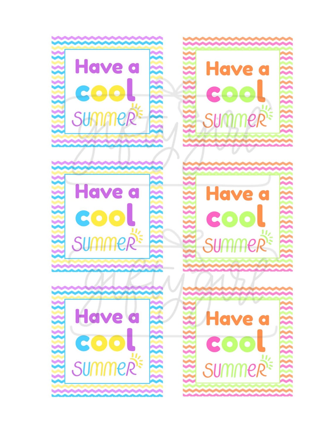 Cute "have a Cool Summer" Printable Gift Tag - Etsy