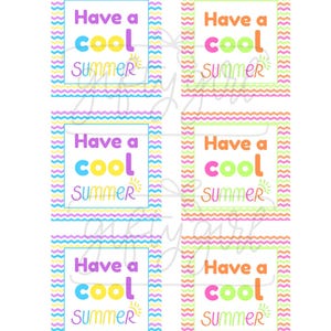 Cute "have a Cool Summer" Printable Gift Tag - Etsy
