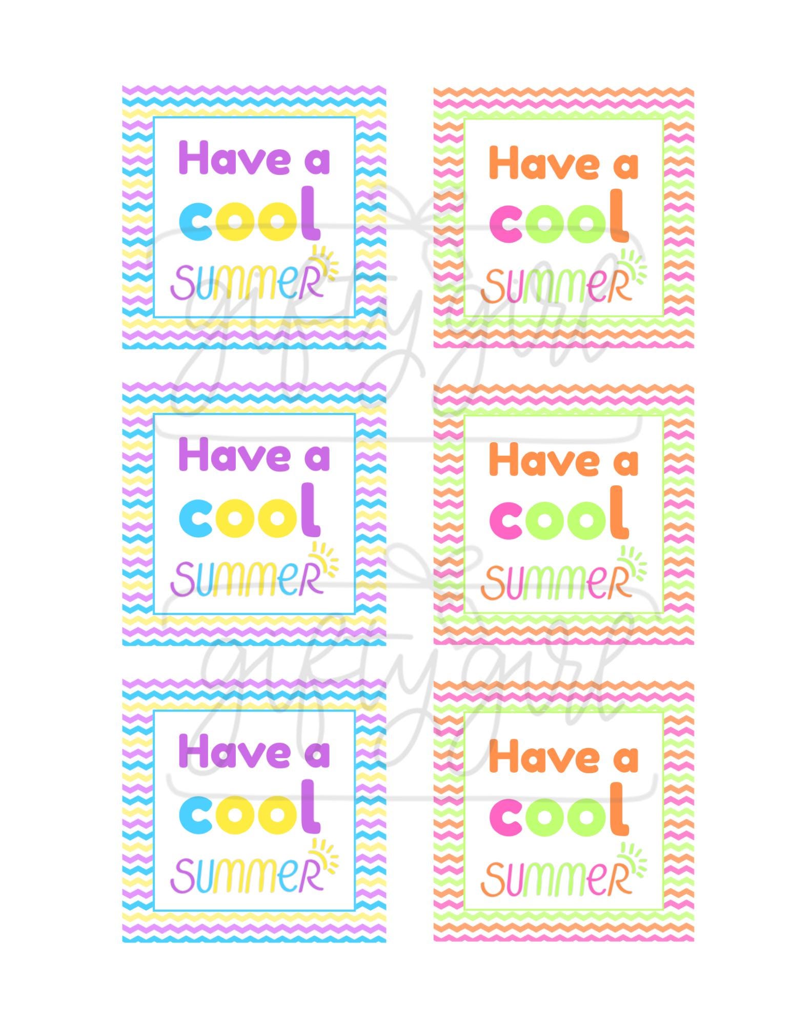Cute "have a Cool Summer" Printable Gift Tag - Etsy