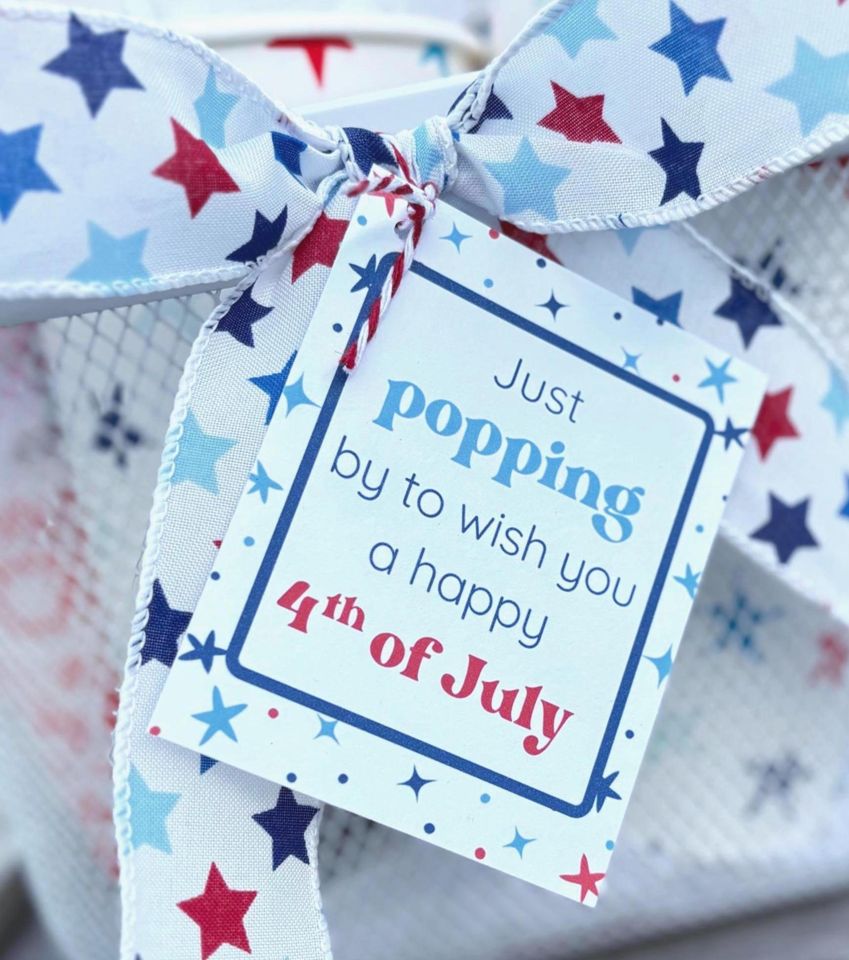4th of July Gift Tag Just Popping By - Etsy
