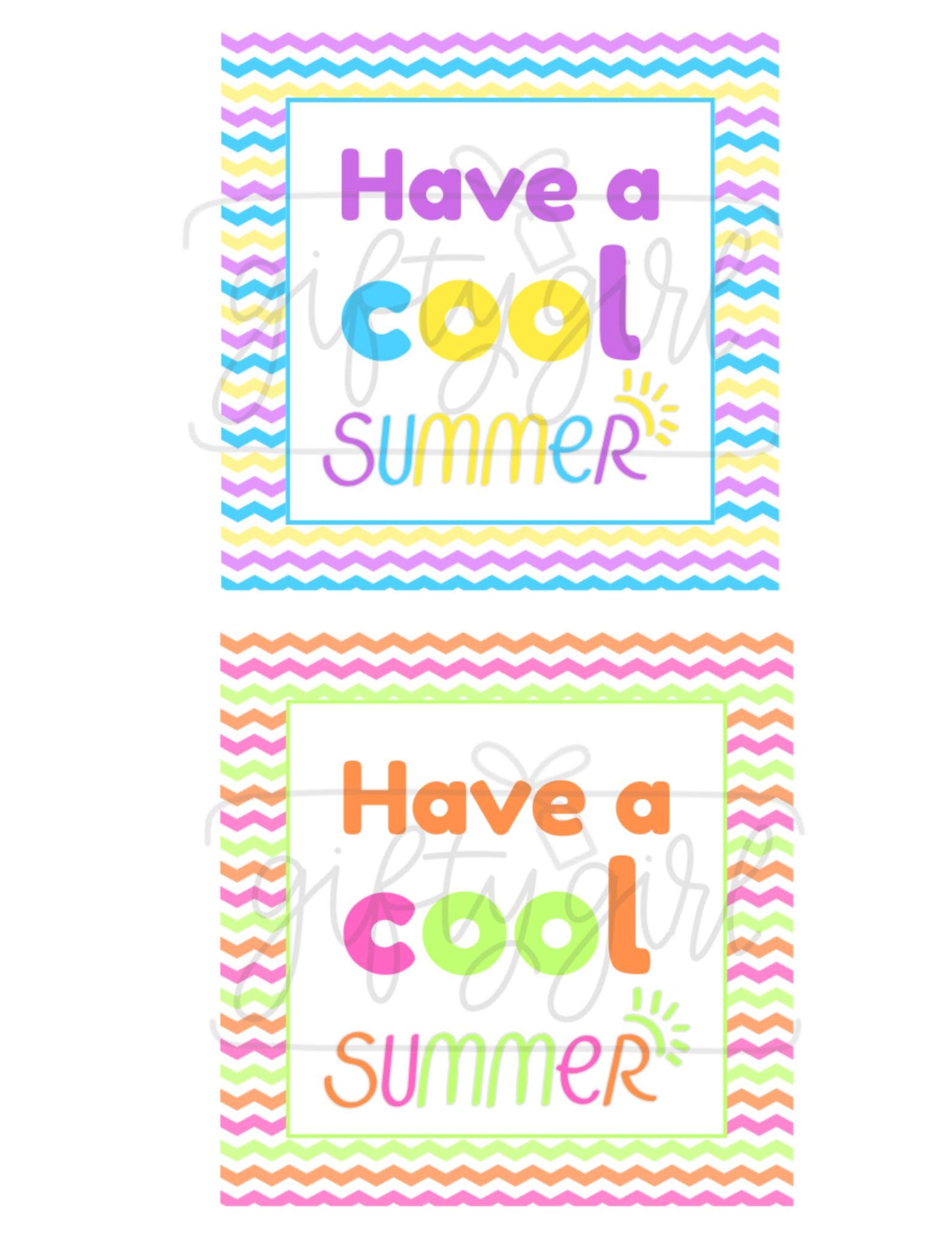Cute "have a Cool Summer" Printable Gift Tag - Etsy