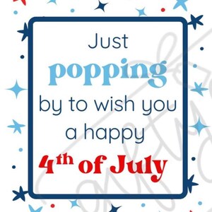 4th of July Gift Tag Just Popping By - Etsy