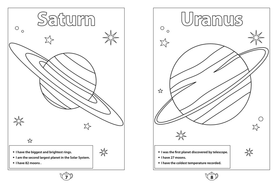 Famous Solar System Coloring Book for Kids! Educational Children's ...
