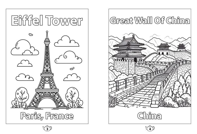 Amazing Landmarks Coloring Book for Kids! Educational Children's ...