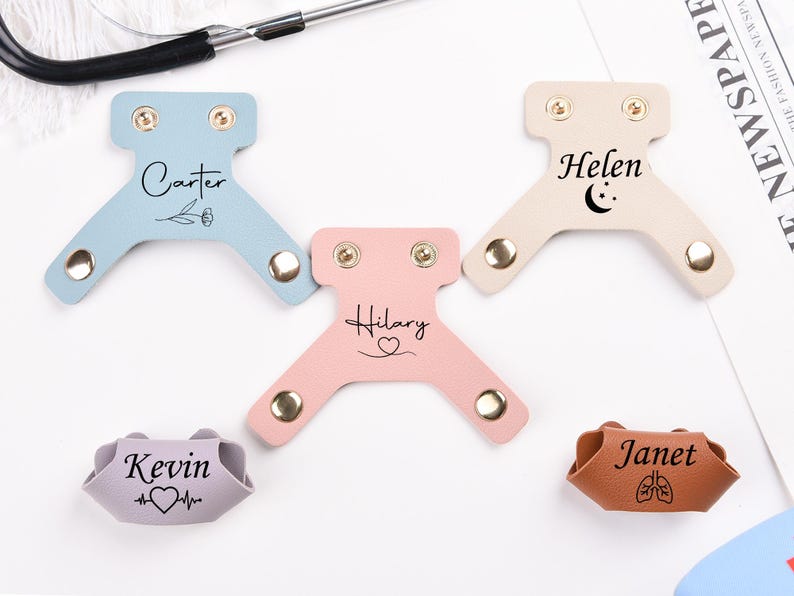 Custom Leather Stethoscope Name Tag, Personalized Leather Stethoscope ...