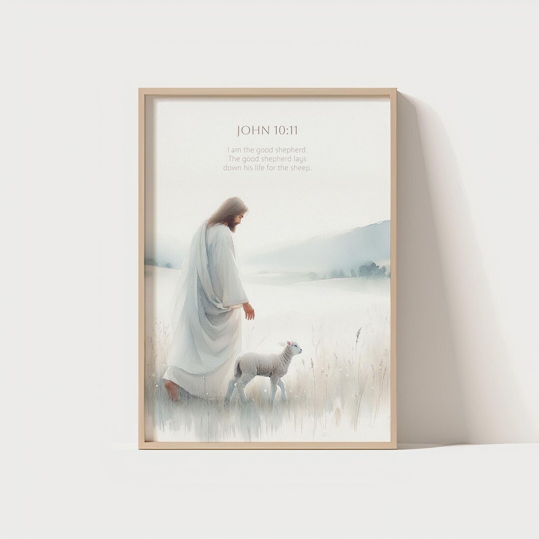 John 10 Good Shepherd Bible Verse Wall Art , Sheep Scripture Wall Art ...