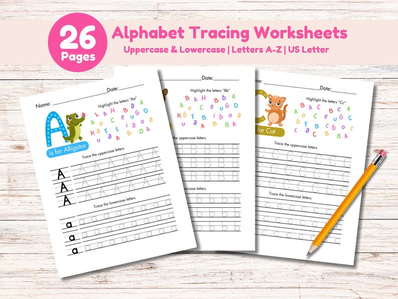 Worksheet Alphabet Tracing for Kids Handwriting Practice Printable ...