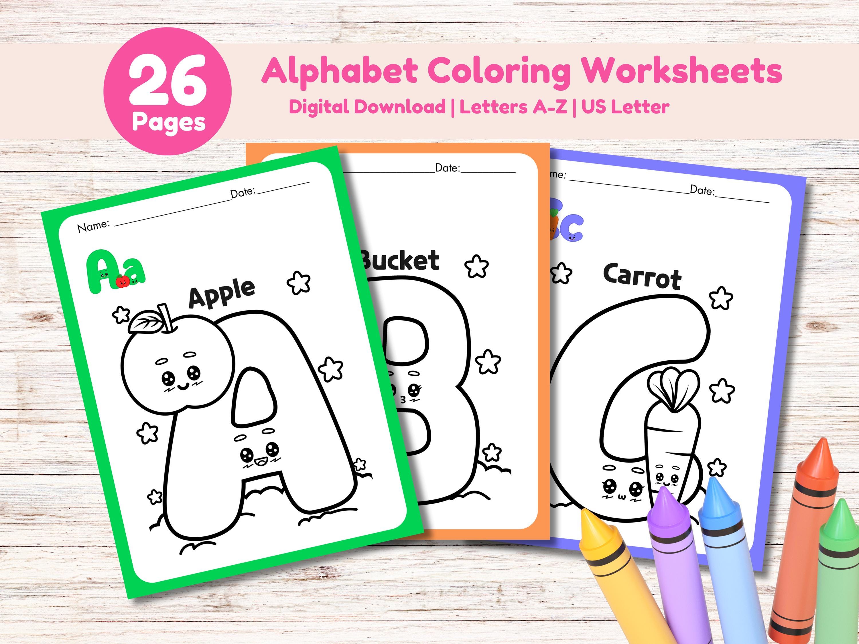 Alphabet Coloring for Kids Printable ABC Coloring Book for Preschool ...