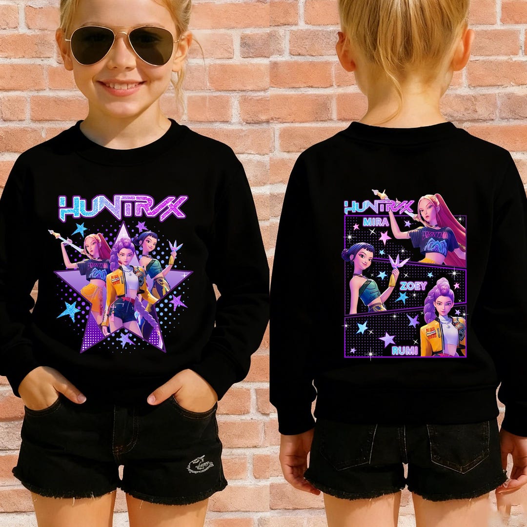 Huntrix Kids Sweatshirt, K-pop Anime, Long Sleeve Pullover - Etsy