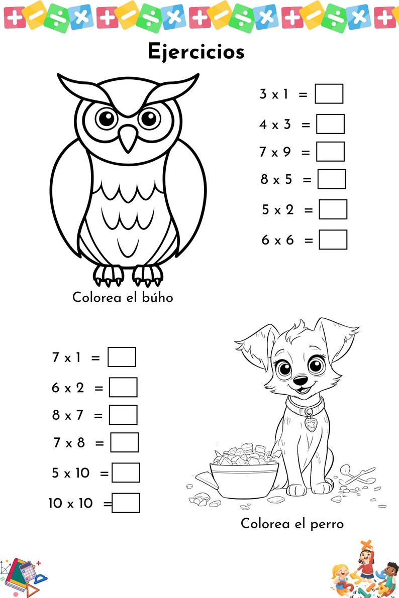 Fun and Colorful Cut-out Multiplication Tables With Multiplication ...