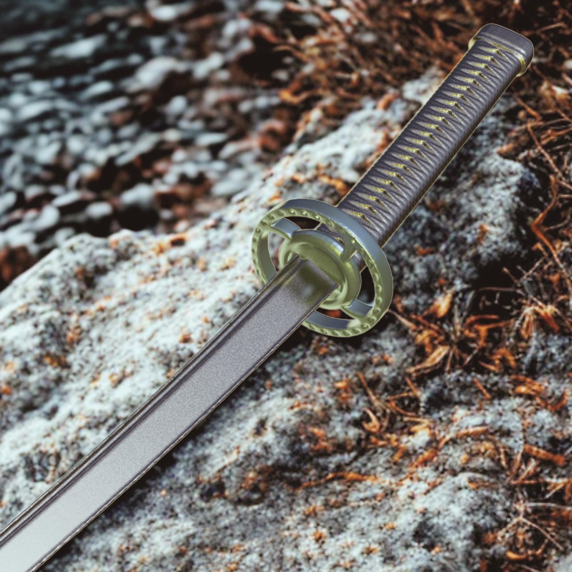 Katana Sword 3D Model STL Obj, Samurai Blade for PLA 3D Printing ...