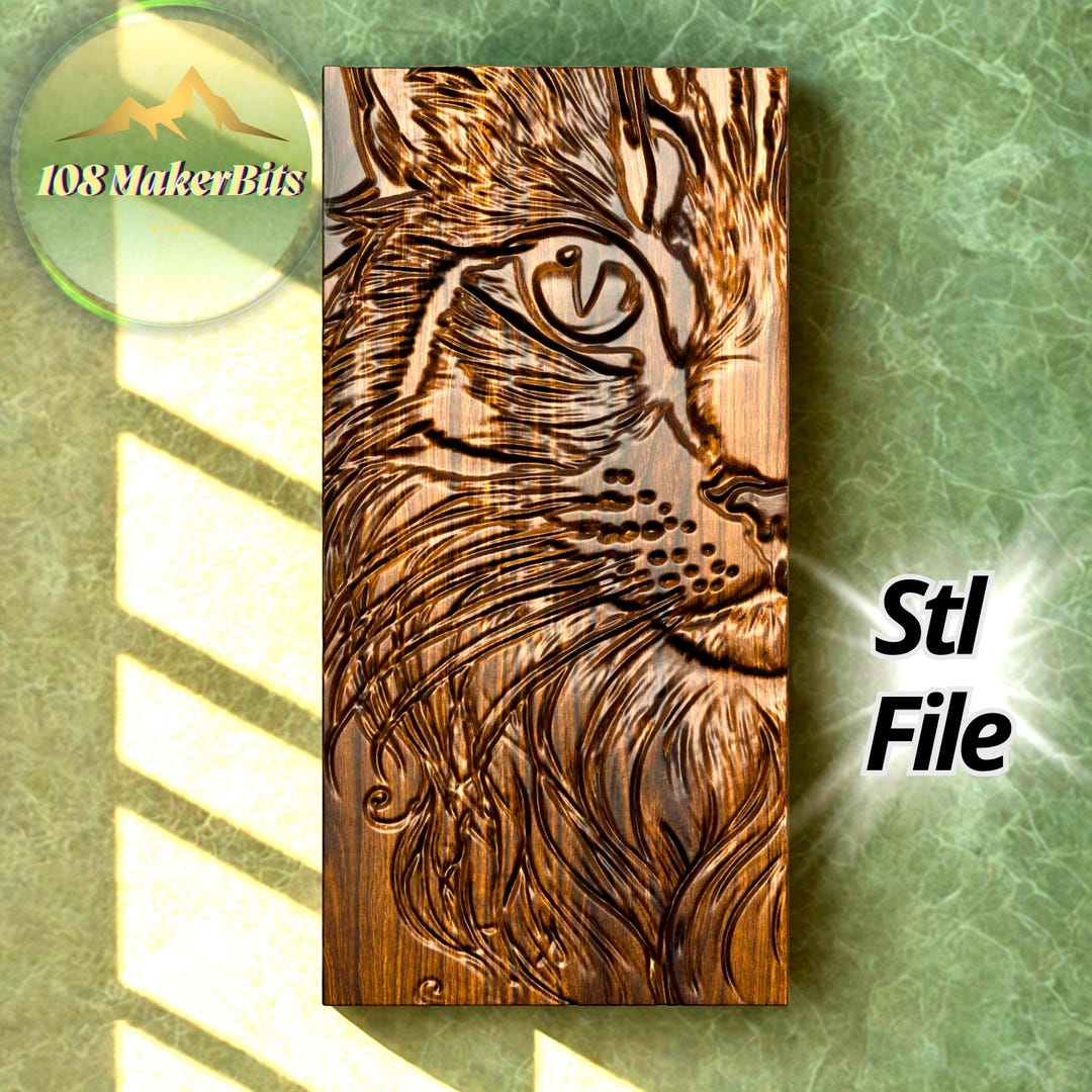 Cat Relief STL File for CNC Carving and 3D Printing, Artistic Cat Panel ...