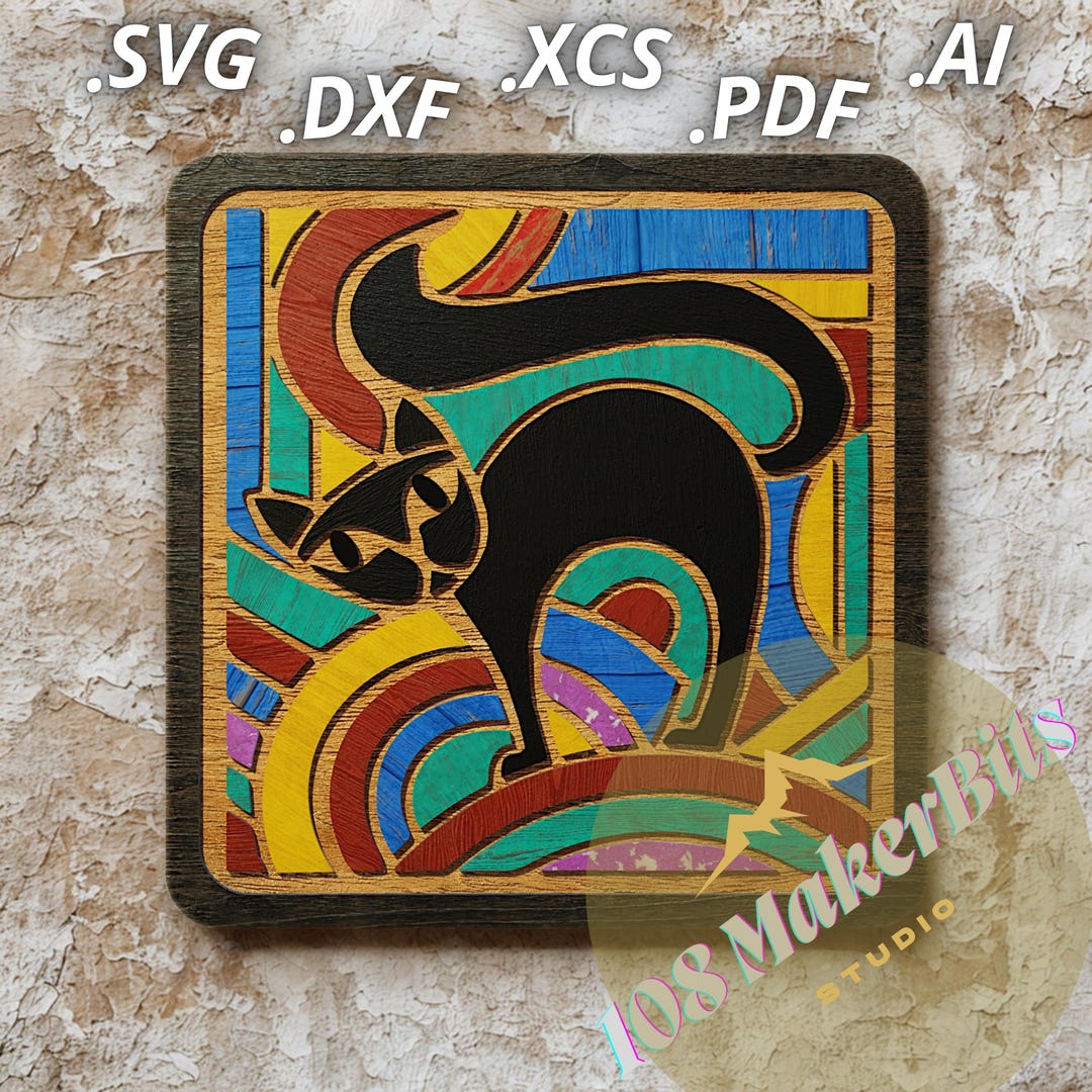 Laser Cut Wall Art File – Artistic Cat Design for CNC and Laser (svg ...