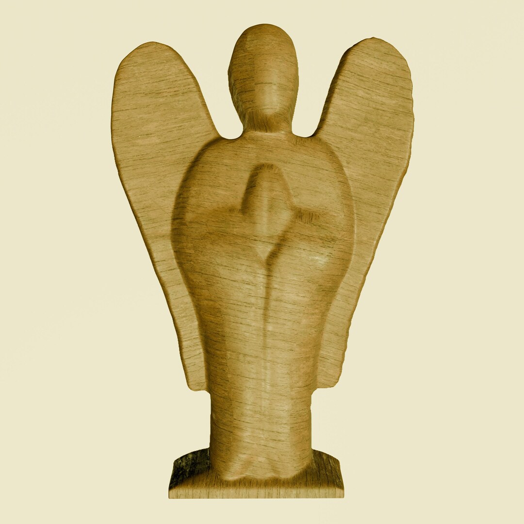 3D Minimalist Guardian Angel Stl | 3D Model for CNC Carving & 3D ...