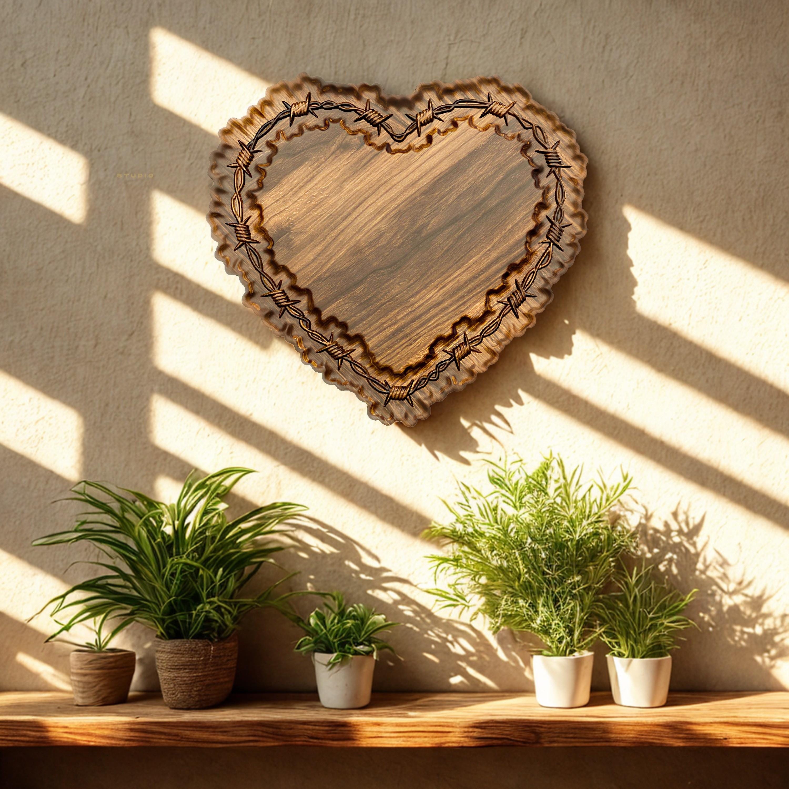 Heart Shaped Barbed Wire STL File for CNC Router or 3D Printing ...
