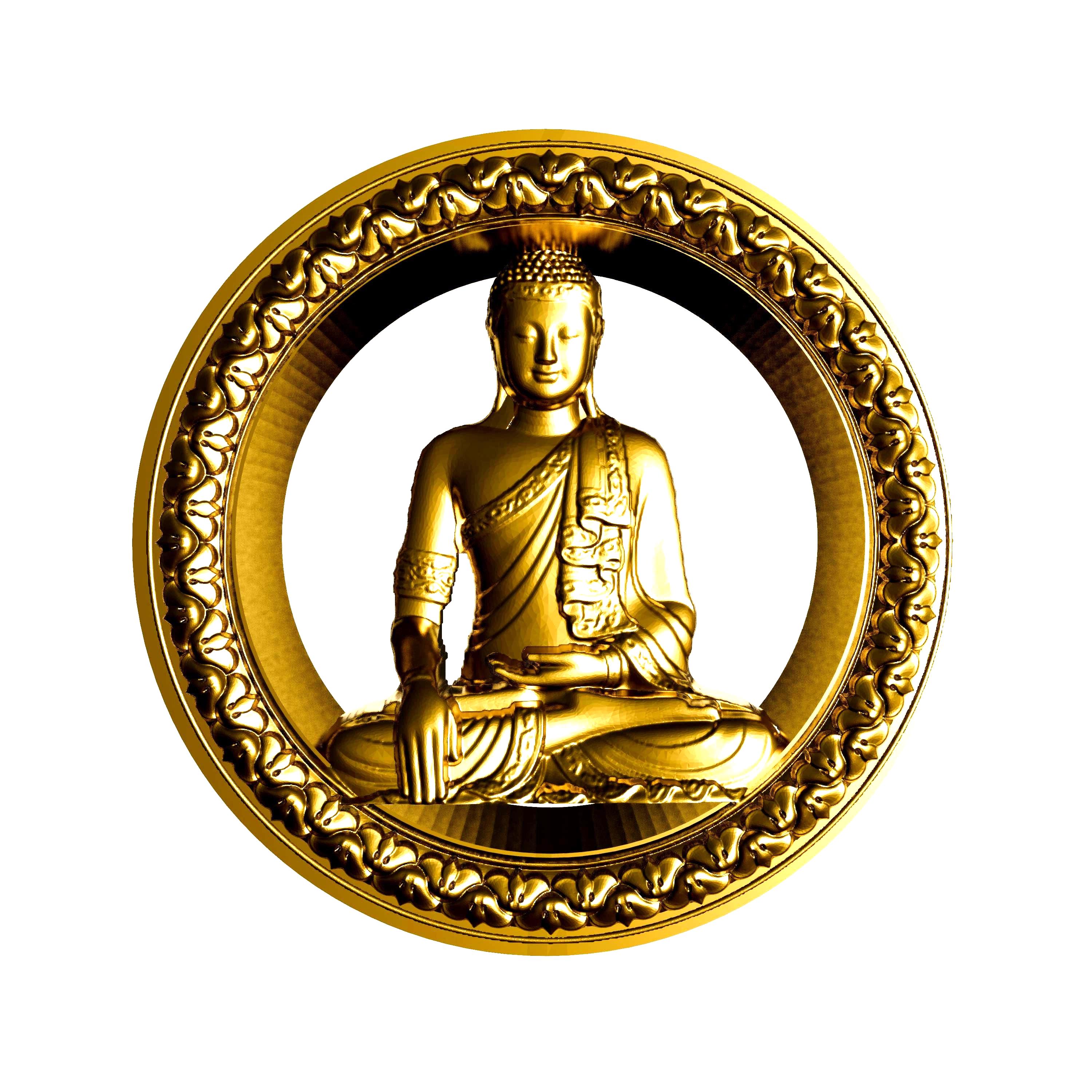 STL Buddha Relief Round Frame for CNC and 3D Printing. 3d Open-work ...