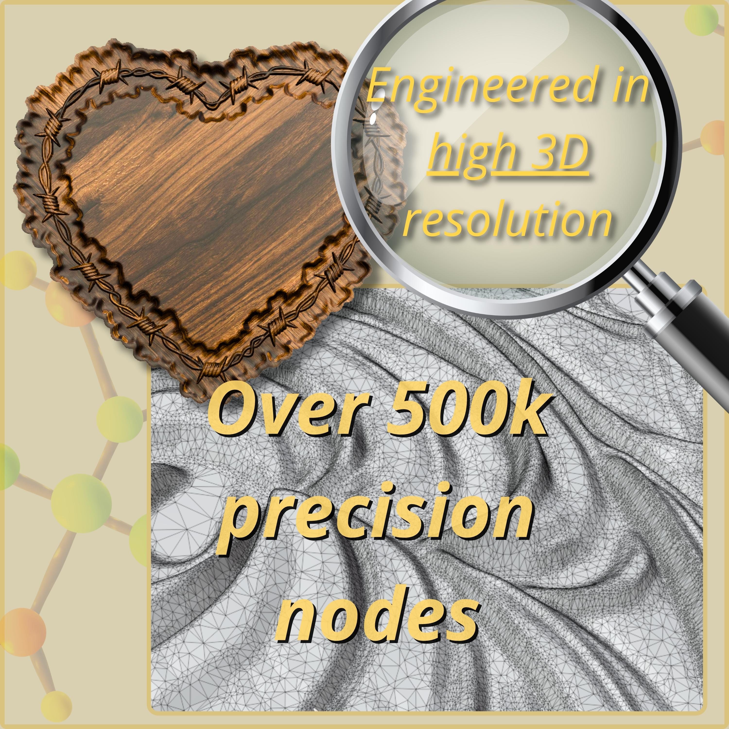 Heart Shaped Barbed Wire STL File for CNC Router or 3D Printing ...