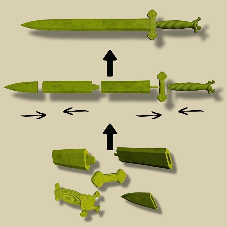 3D Medieval Sword STL Model – Classic One-handed Blade for Pla/resin ...
