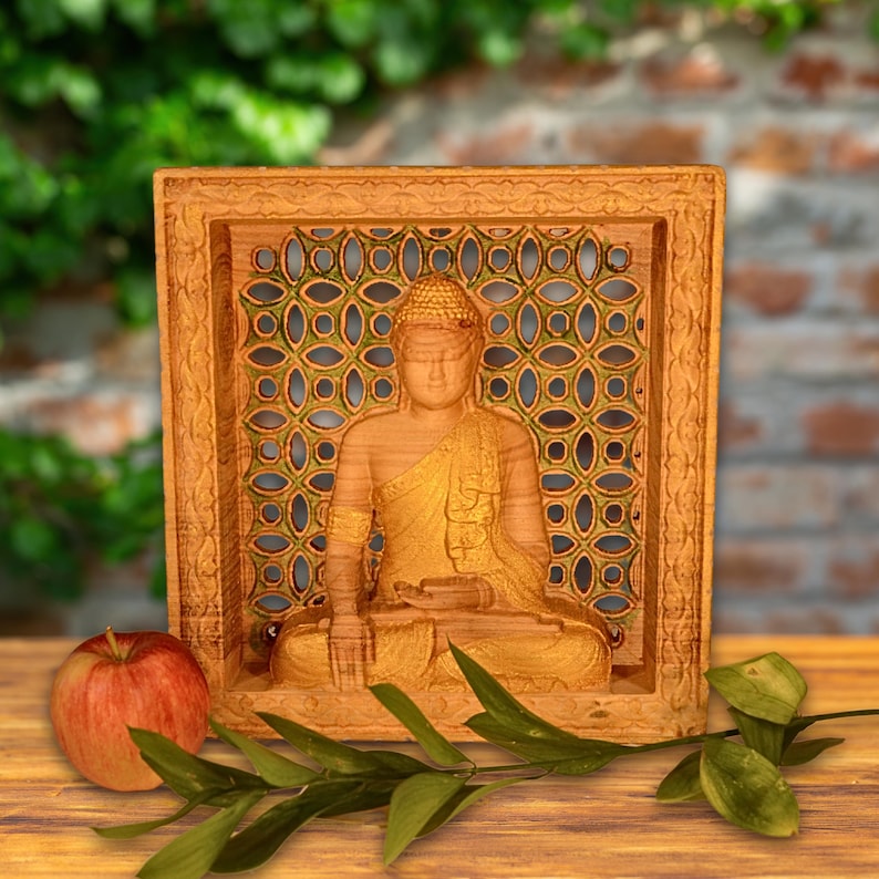 3D Buddha Relief Panel - STL for CNC and 3D Printing 3 Axis Carving ...