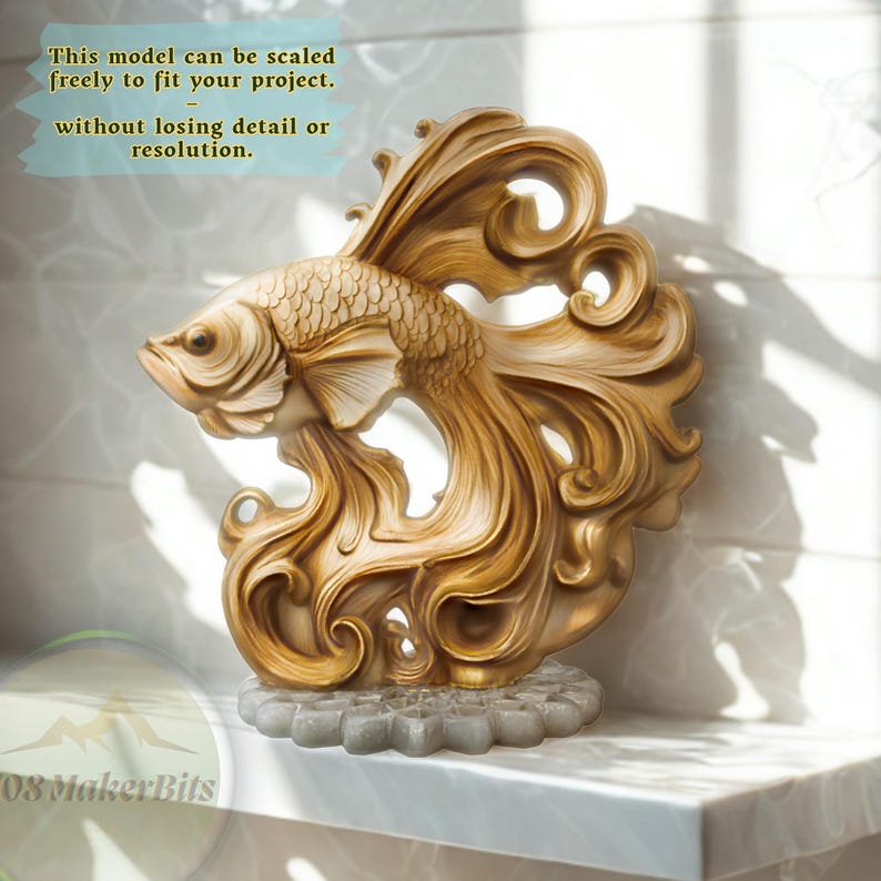 Betta Fish STL File for 3D Printing – Detailed Decorative Sculpture ...
