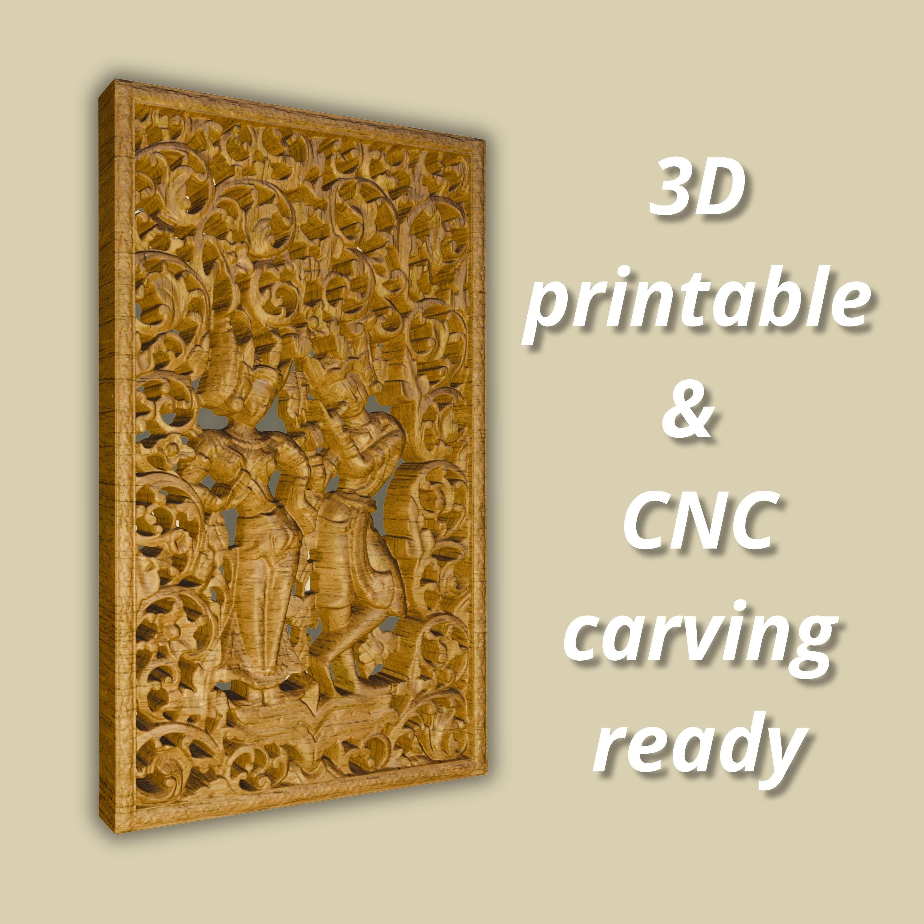 Radha Krishna STL File for CNC Carving or 3D Printing, Ornamental ...