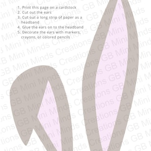 Bunny Ear Headband Printable DIY Template - Etsy