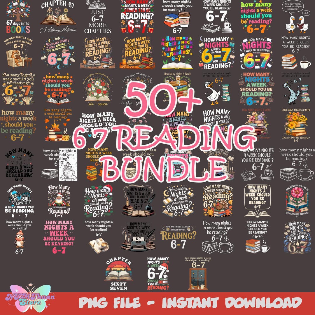 50+ How Many Nights a Week Should You Be Reading 6–7 PNG Bundle, Funny ...