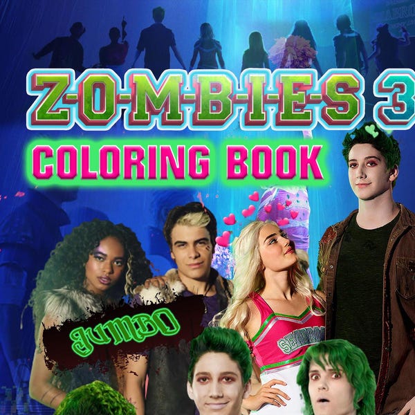 Zombies 4 Coloring Pages - Etsy