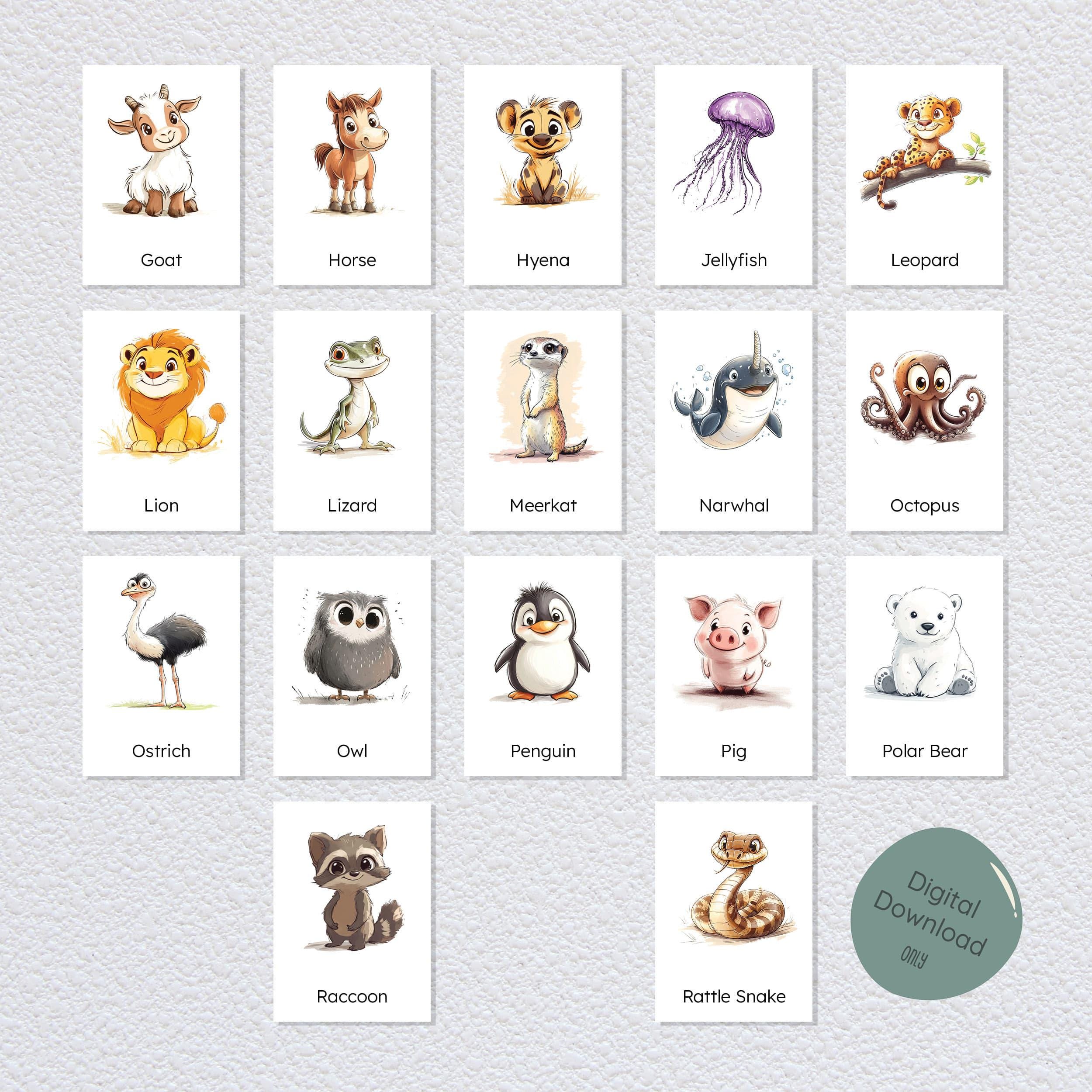 Animal Habitat Matching Game | 52 Animal Flashcards for Kids | Sorting ...