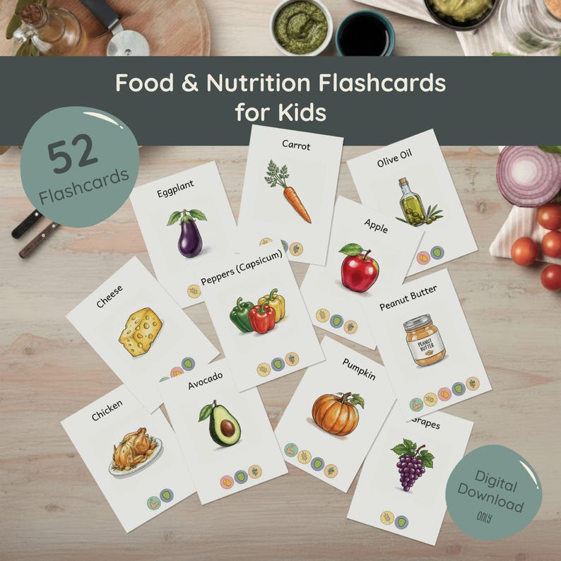 Kids Nutrition Printable Bundle | Food Flashcards & Activities - Etsy